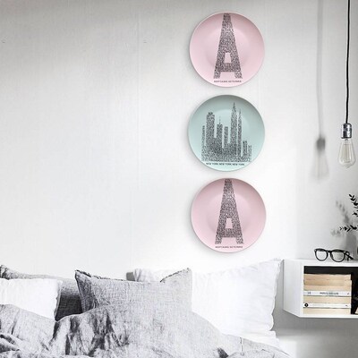 客厅餐厅房间陶瓷挂盘装饰盘摆B设装饰壁挂墙饰创意墙上壁饰