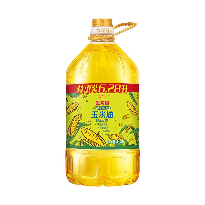 现货物理压榨玉米油金龙鱼不油腻轻年非转基因玉米油6.28L物理压