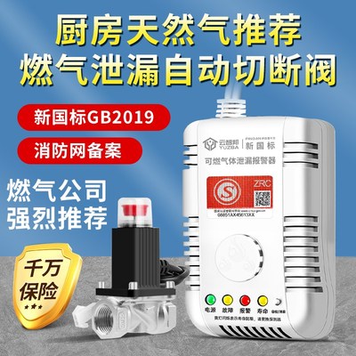 家用天燃气报警器自动切断阀天然气甲烷泄露漏气探测器商用厨房