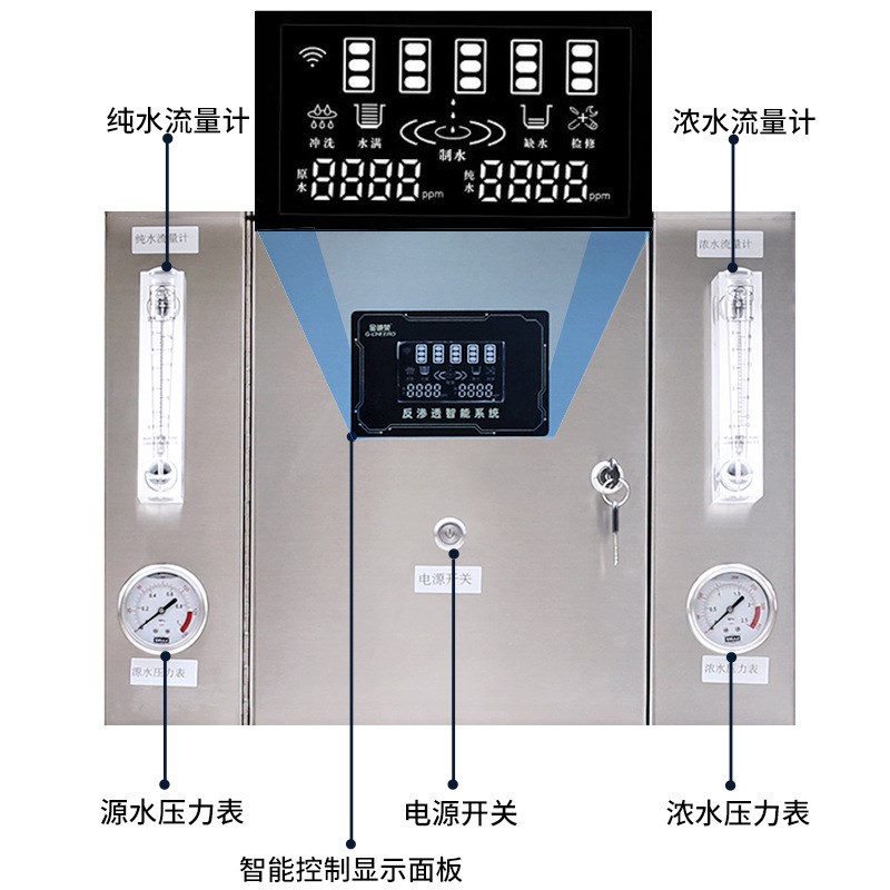 0.5吨大型商用纯水设备 RO反渗透过滤纯净水N 原水处理 纯净水设