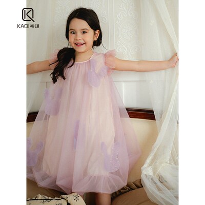 【琪童装】春夏季新女q童洋气公主小女孩爱心网纱连衣裙90367