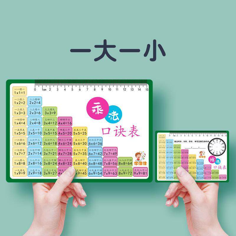 学习卡片乘除口诀表片全套小学生一二年级数学99乘法除法口诀表