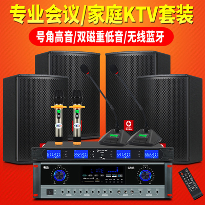 粤浪K88寸中小型会议室音响套装舞蹈教学培训室家庭ktv卡拉ok设备