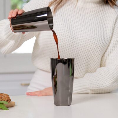 甄选不锈钢厅杯美式shake调酒杯 酒吧鸡尾酒调酒壶 手摇波士顿调
