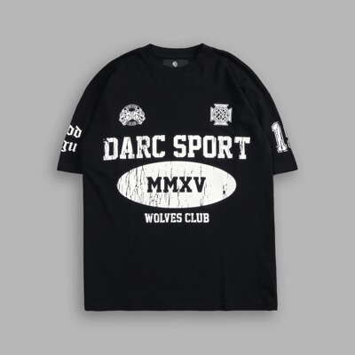 DARCSPORT狼头短袖男女美式运动健身休闲宽松印花圆领棉质T恤