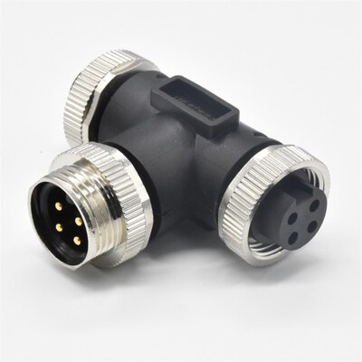 7/8-5芯连接器总线系统T型三通转换头一分二航空插头NMEA2000网络