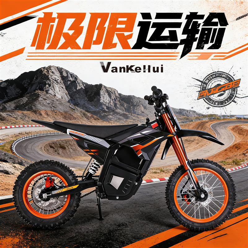 Vankehui中置电机锂电池摩托C车电摩电动越野车赛车锂电代步车张