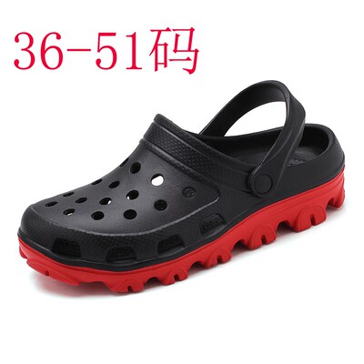 夏季男士特大码凉鞋45加大号46加肥E47防滑48外穿沙滩洞洞拖鞋男