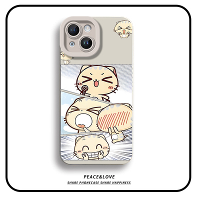 OPPOFindx9瞳眼苹果15Plus适用14害羞cc猫13ProMax可爱iPhone16卡通华为Mate80手机壳软17air创意VIVOx300pro