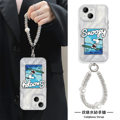 史努比15Ultra手机壳带挂绳NOVA13羽纱iPhone14适用S20苹果16Plus硬12ProMax高级感MATE70卡通Y300I创意K80女