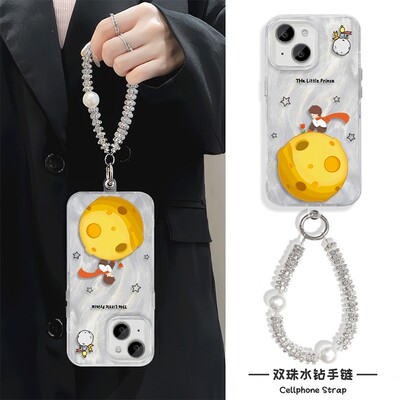 玫瑰小王子iPhone16手机壳带挂绳15Ultra羽纱K80苹果14Plus适用P70硬12ProMax高级感NOVA13女S20卡通Y300创意