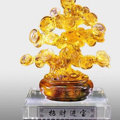 古法琉璃B-PTFM0035招财进宝 客厅 书房 办公室 招财树