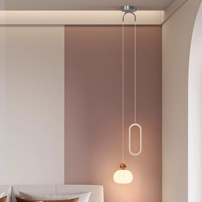 25新款卧室床头吊灯法式奶油风简约设计师背景墙高级感双头小吊灯