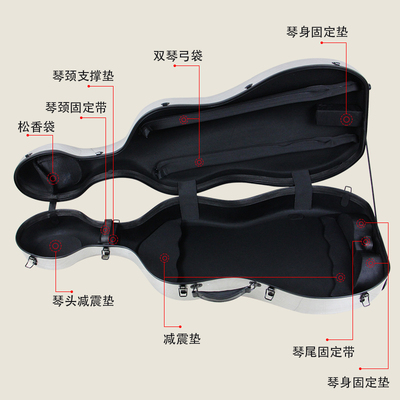凯丽兹曼碳纤维儿童大提琴盒1/2 1/4通用托运大提琴航空箱