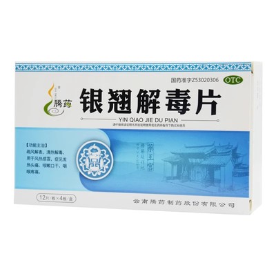 银翘解毒片银翘清热解毒的颗粒风热感冒发热头疼咳嗽口干咽喉疼痛