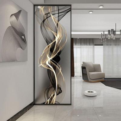艺术玻璃轻奢入户玄关客厅隔间现代简约屏风隔断墙遮挡玻璃屏风