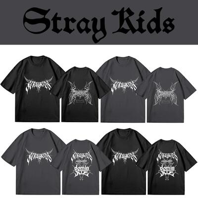 straykids2025世界巡演同款logo应援短袖 打歌服高街200gT恤