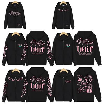 stray kids专辑DO IT周边logo连帽卫衣2025秋冬新款拉链连帽开衫