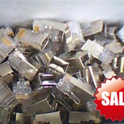 超五类水晶头8芯网络工程铁壳屏蔽水晶头 RJI45 8P8C 1000个/包
