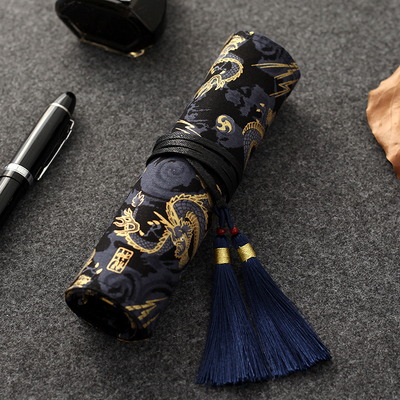 布艺钢笔收纳笔袋复古文艺卷帘笔包笔帘卷文具盒文具袋笔帘卷笔袋