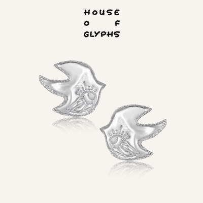 House of Glyphs符界HOG飞鸟耳钉百搭日常通勤925银针小耳钉