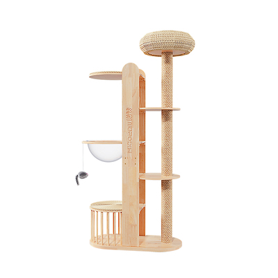 喵赞实木豪华猫爬架子布偶大猫太空舱大型不占地剑麻猫窝猫树一体