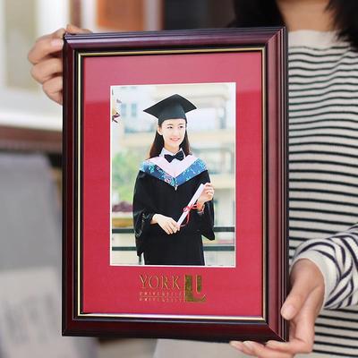 照片相框相架实木学位毕业照片框8寸摆台可定制任意尺寸复古画框