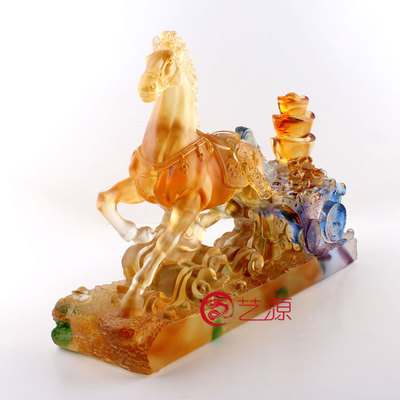 琉璃马摆件财运亨通创意时尚家居办公室装饰品客厅工艺品开业礼品