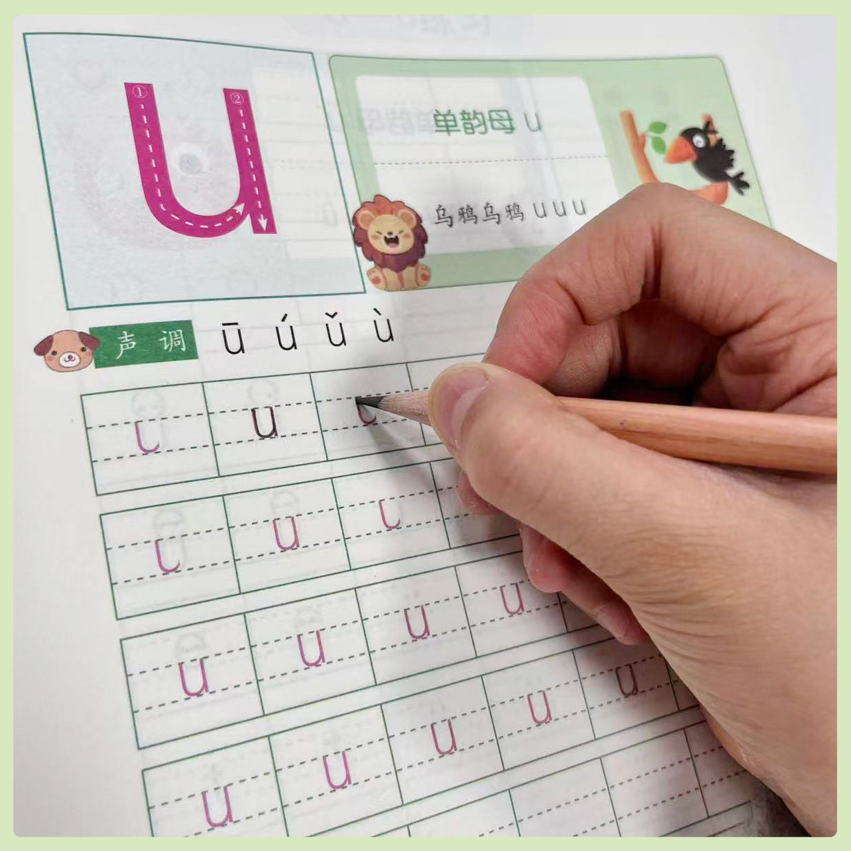 儿童拼音数字描红本控笔训练练习册入门点阵幼小衔接每日一练全套