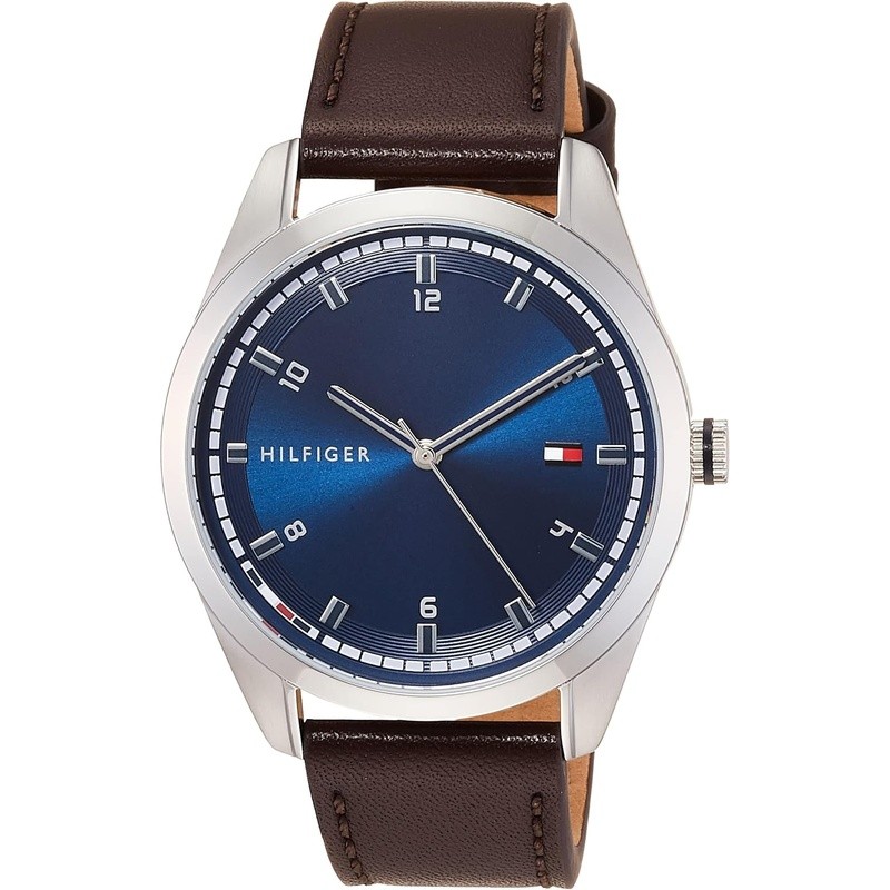 日版Tommy Hilfiger/汤米希尔费格男士Griffin皮带石英手表43mm