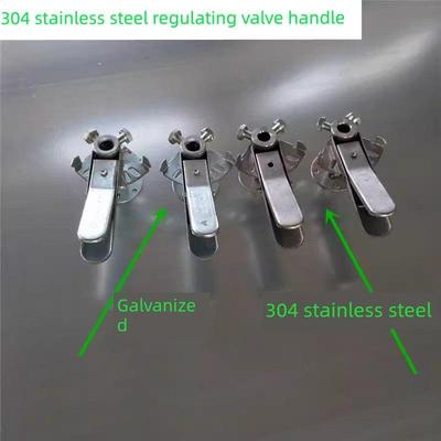 304不锈钢风阀手柄执行器风量手动扇形方座阀门压嘴碟调节阀开关