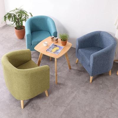 北欧布艺单人懒人沙发椅网吧咖啡厅休闲椅皮质酒店接待洽谈围椅子