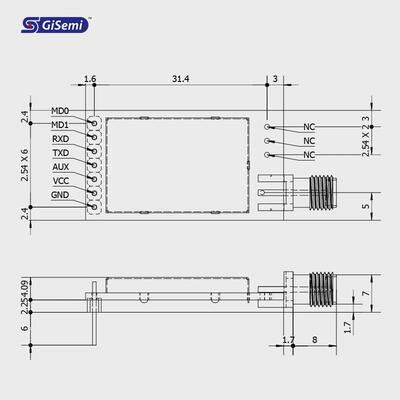 集芯新一代高速全双工透明传输无线串口模块2.4G高T速数传2100米