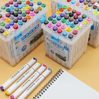 美卡勒软头马克笔美卡勒学生绘画用笔硬头油性马克笔手绘彩色笔