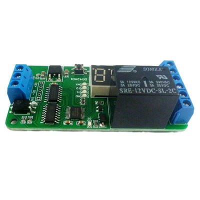 双通道V数码管DPDT双刀双掷多功能延时继电器时间定时器开关