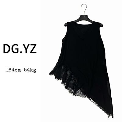 【樱子家】3289F蕾丝拼接V领无袖下摆不规则叠穿背心