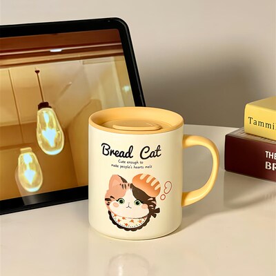 可爱杯子女新款2025办公室水杯高颜值不锈钢马克杯W防摔直饮保温