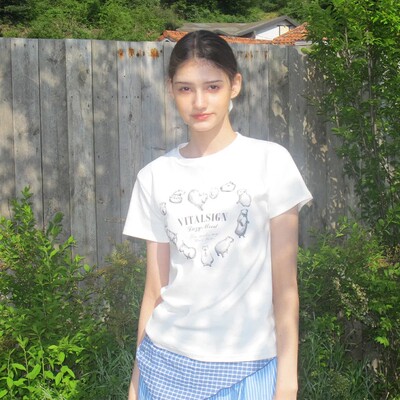 VITALSIGN · 卡皮巴拉爱心印花T恤 · 白色