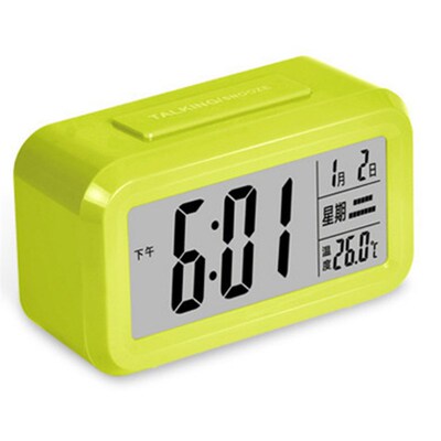中文语音报时三组闹钟大屏学生钟静音电子闹钟老人钟闹钟9908
