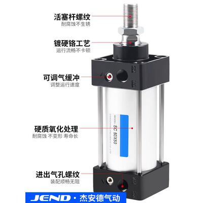 SC标准气缸SC125*100/75/50/25/150/200/300/500重型大推力气缸