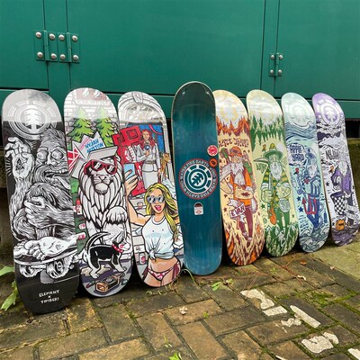 Element 8.0/8.125/8.25英寸滑板双翘加拿大枫木板面甲板染色元素