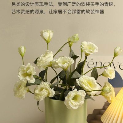 奶油风陶瓷花瓶家居客厅插花玄关桌面摆设纸袋花器