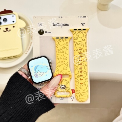 布丁狗适用iwatchs11/10苹果手表表带Ultra硅胶Applewatchs9/8/7