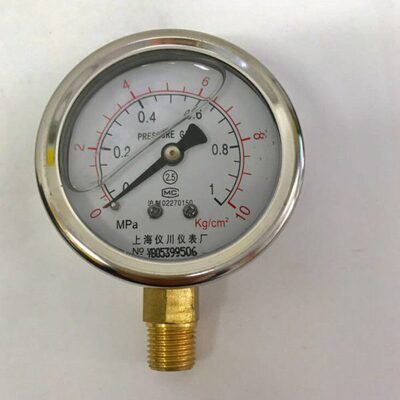 耐震压力表 YN-60 0～1mpa 10kg/cm2 直径60mm 螺纹ZG1/4 M14x1.5