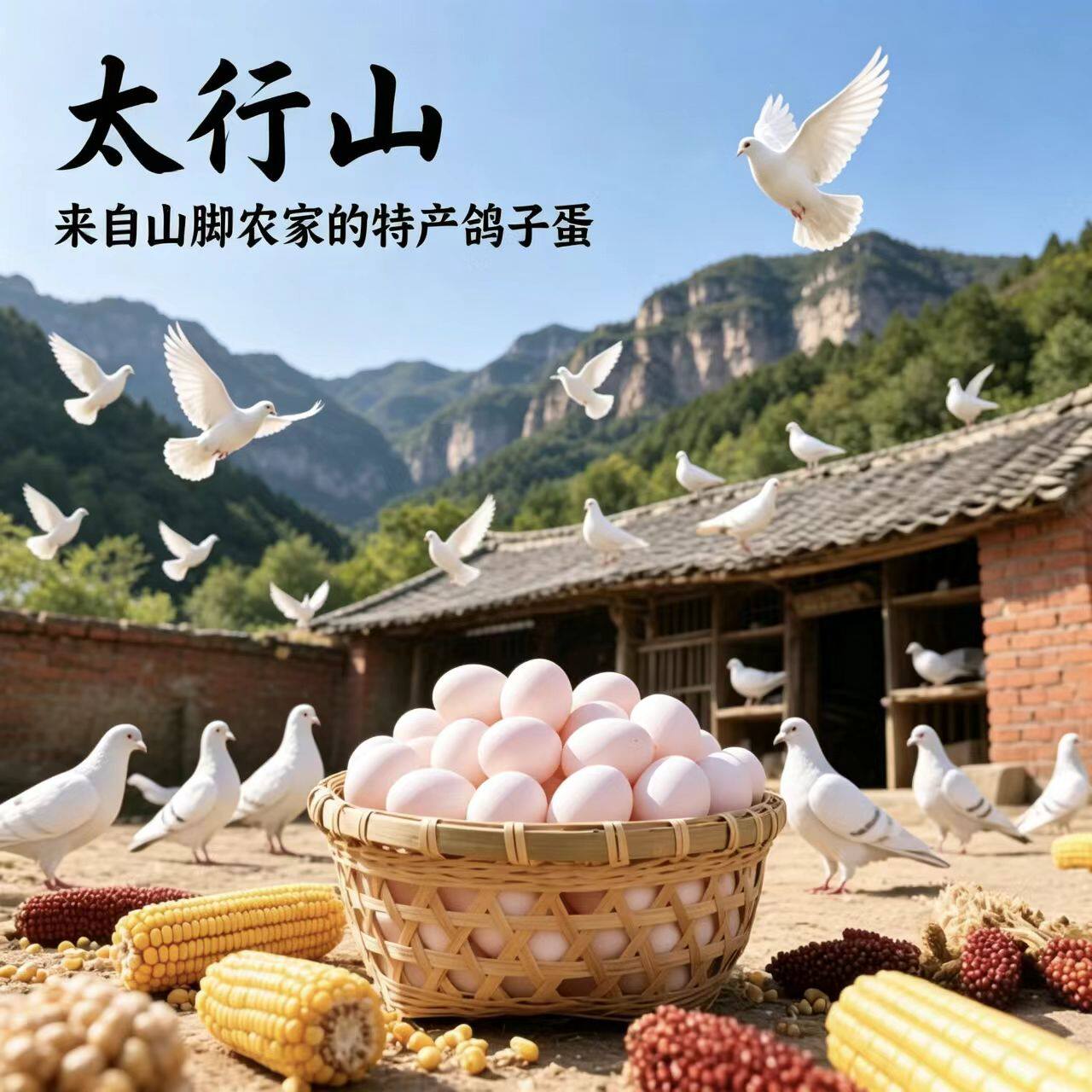 【破损包赔】太行山农家散养鸽子蛋新鲜土鸽蛋天然无添加富硒鸽蛋
