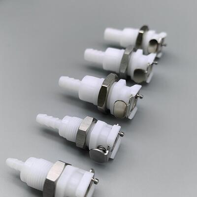 穿板母接头 塑胶制品 螺纹快速接头 PMCD母座截止阀 CPC塔接头