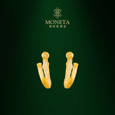 MONETA（黄金）墨涅塔藤蔓足金钻石耳饰黄金耳钉
