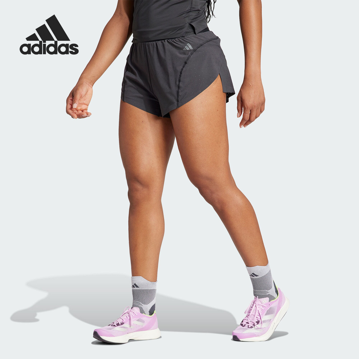 Adidas/阿迪达斯官方正品ADIZERO SPLIT W女士跑步运动短裤IK9708