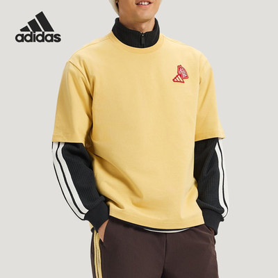 Adidas/阿迪达斯官方正品2025男女圆领套头宽松休闲短袖KQ5099