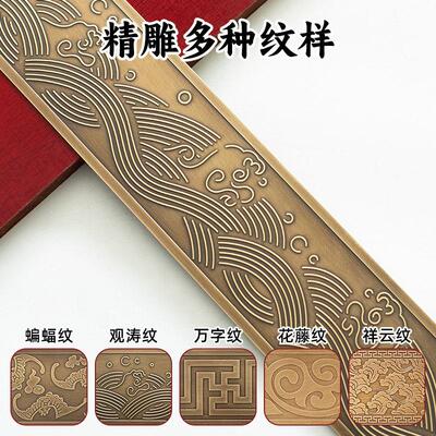 SDP中式彷大饰门铜条纯黄铜包角护角花边如意大门铜配件木门装古